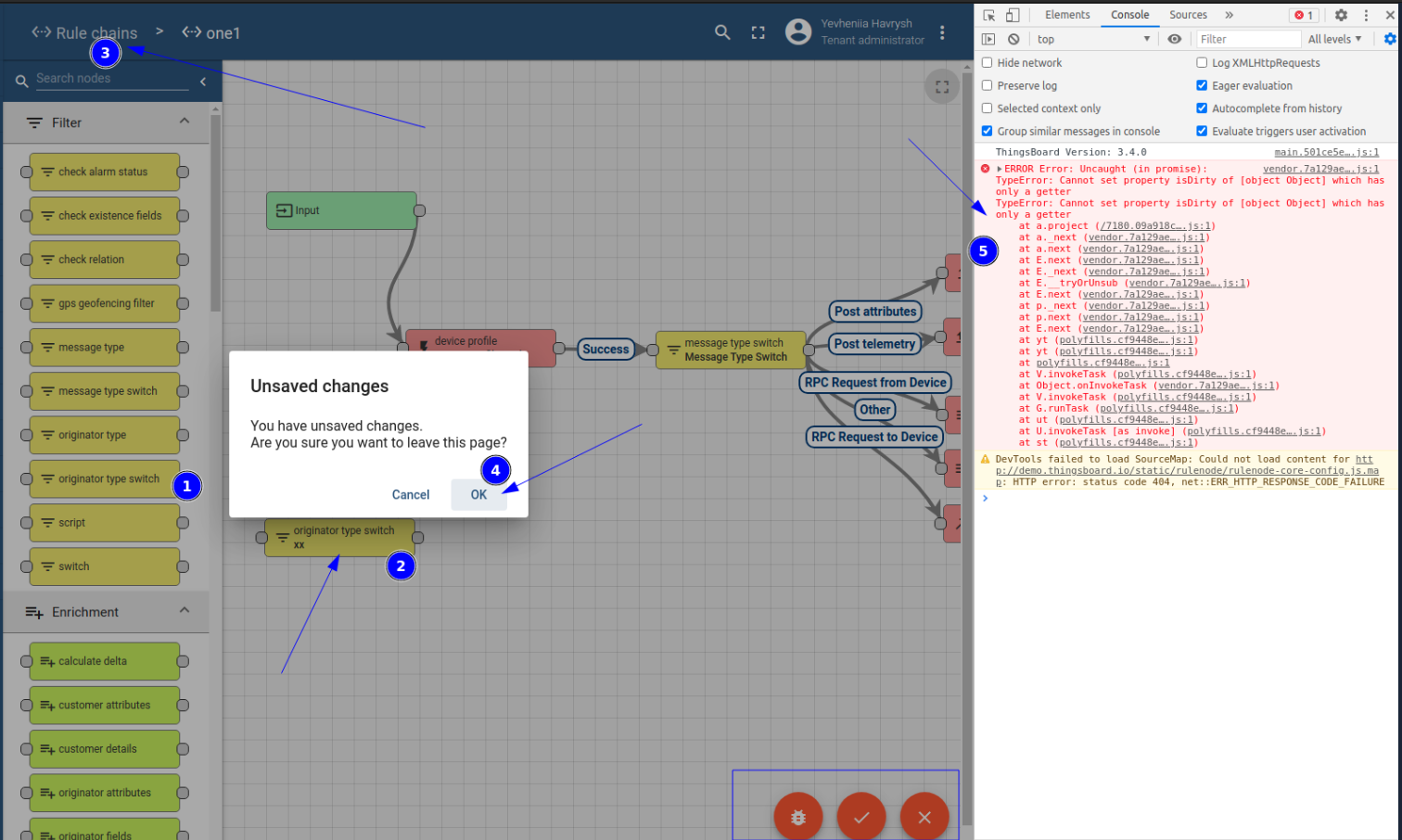 [Bug] Rule chain: can't switch to another rule chain without confirming/cancelling changes ...