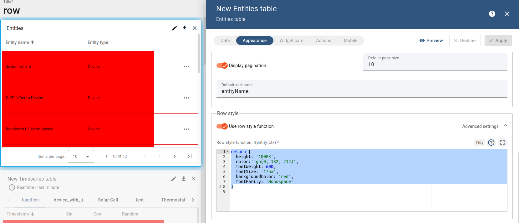 [Bug] Row style function - some styles do not change the appearance of the table row. · Issue ...