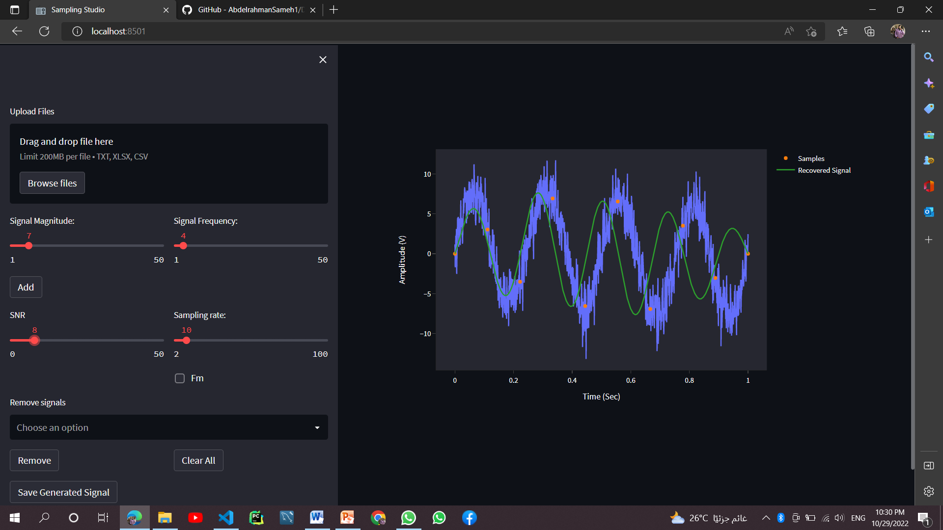 GitHub - Nada-21/Sampling-Studio-: Signal processing web app in python