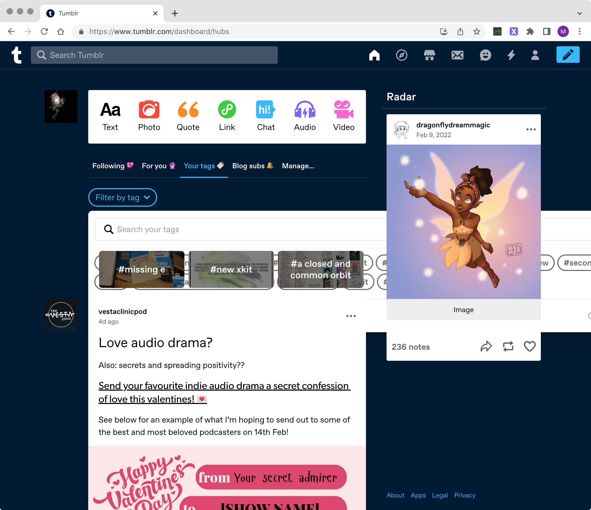 Unsticky Tab Bar tweak: Visual corruption in "your tags" dropdown ...