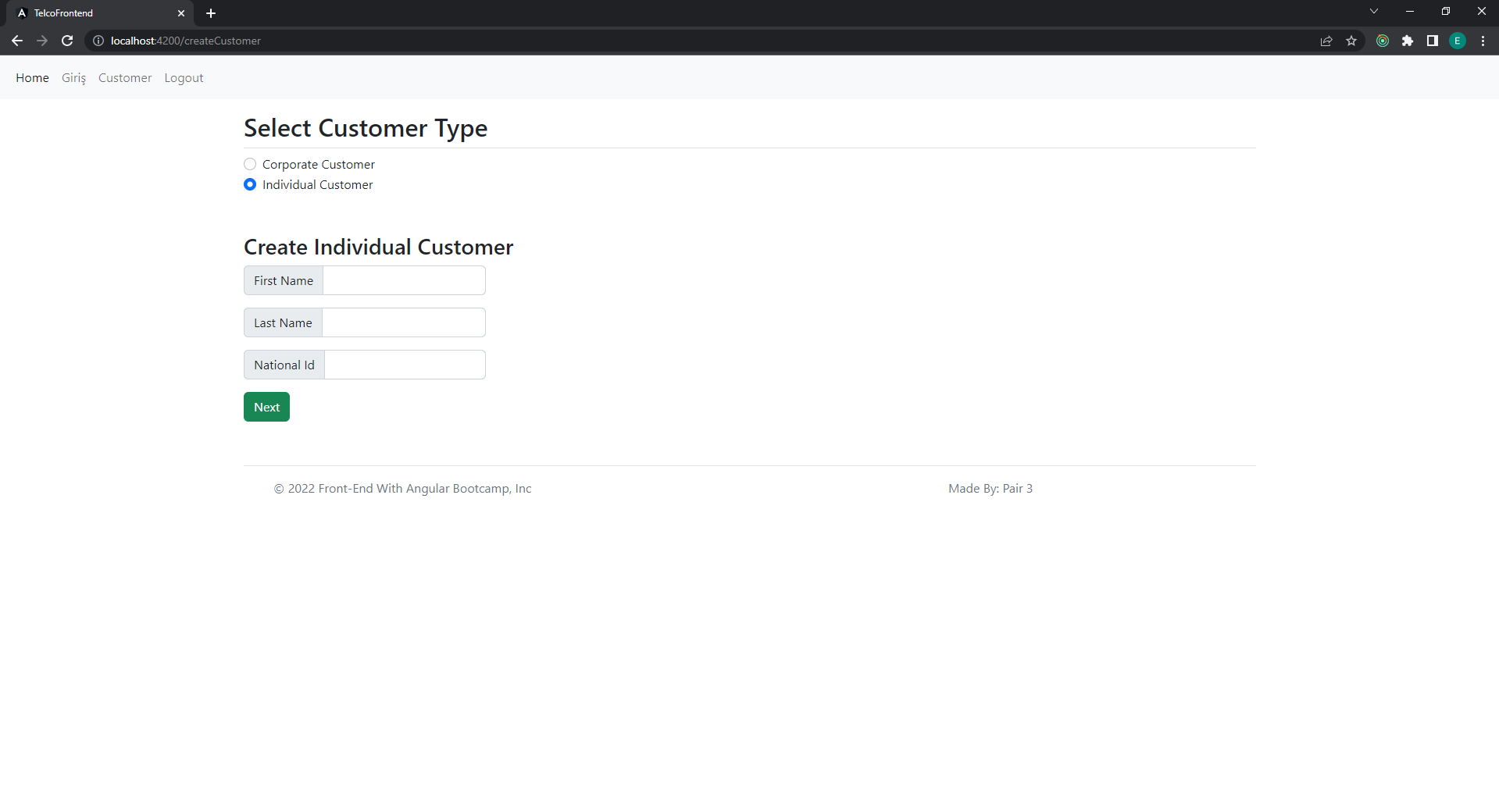GitHub - melikegoncu/telco-frontend