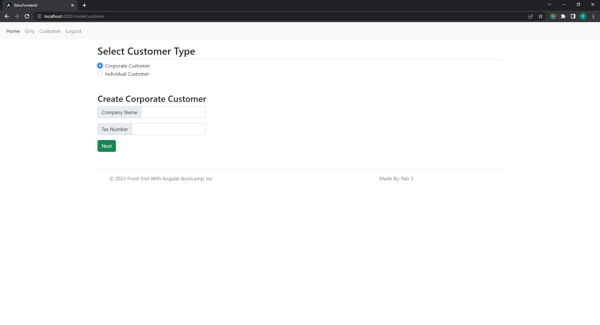 GitHub - melikegoncu/telco-frontend