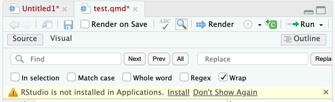 Detect if RStudio is running from Applications folder or Outside & improve install instructions ...