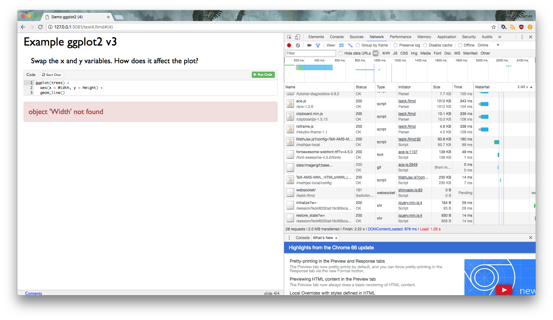 Code render lag when used with slidy · Issue #164 · rstudio/learnr · GitHub