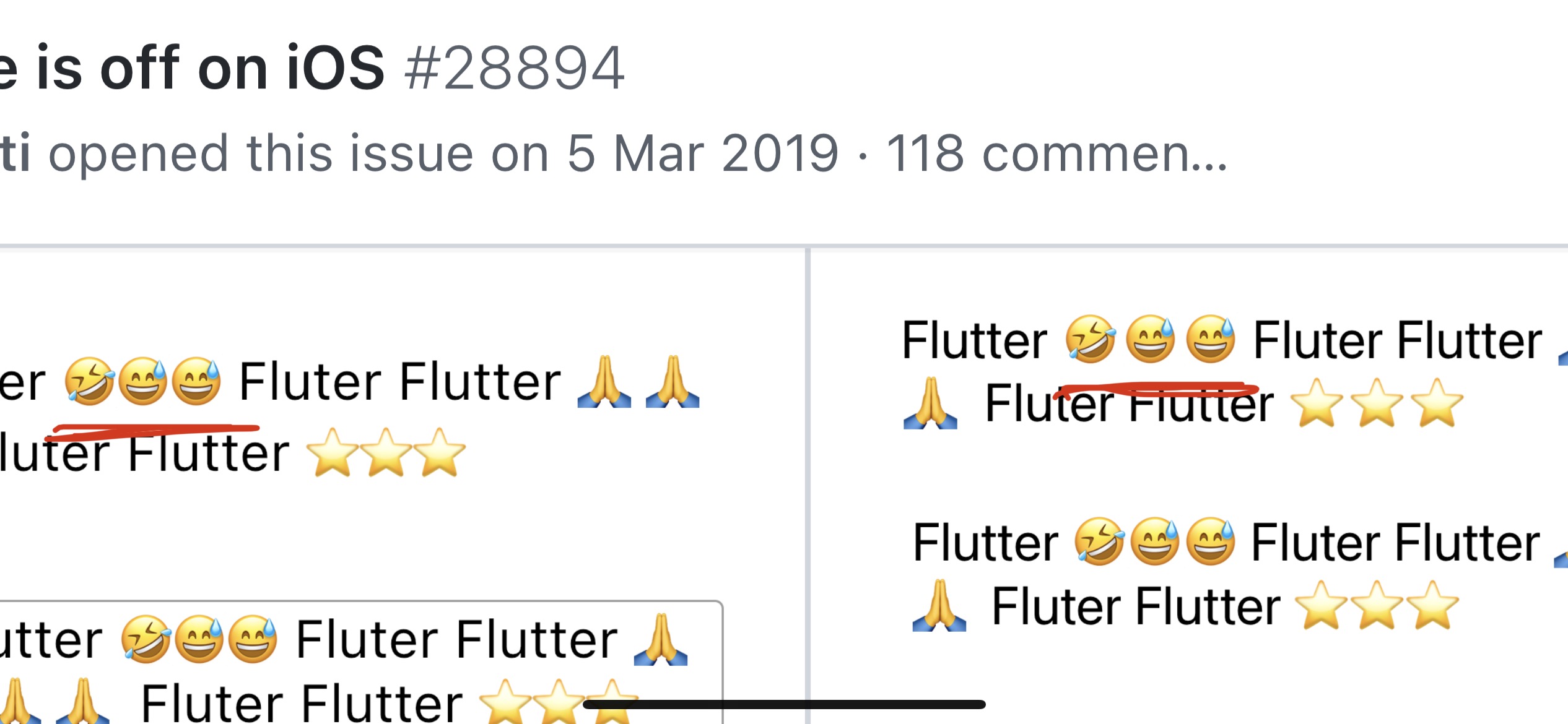Emoji Size Is Off On Ios · Issue 28894 · Flutterflutter · Github