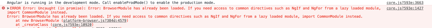 `browsermodule` Exports From `browseranimationsmodule` Breaks Lazy Loaded Modules · Issue 21797