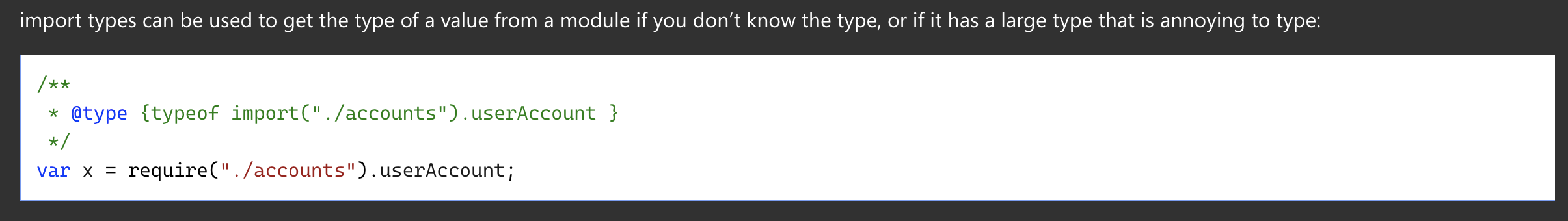 Incorrect behavior of `@type {typeof import('module').NamedExport}` as ...