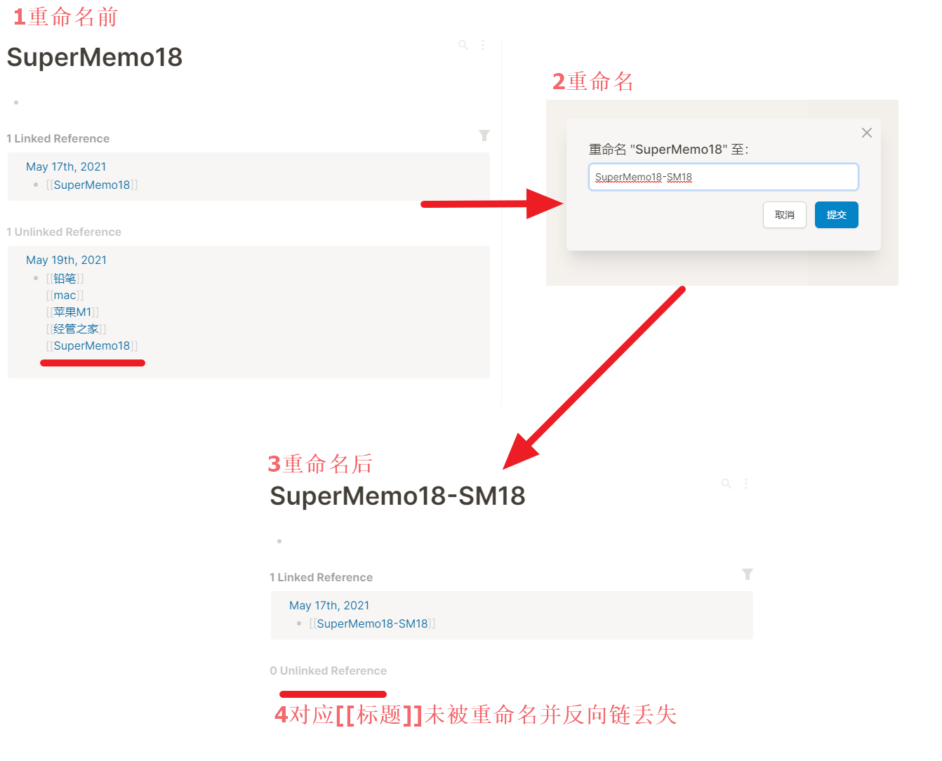 [Canary 0.0.3] 页面重命名后Unlinked Reference的 [[页面标题]] 不会更新，造成反向链接丢失 · Issue #1915 · logseq/logseq ...