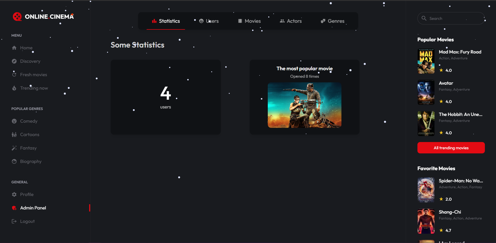 GitHub - Denys-Dudnyk/online_cinema: Fullstack cinema app based on NextJS and NestJS