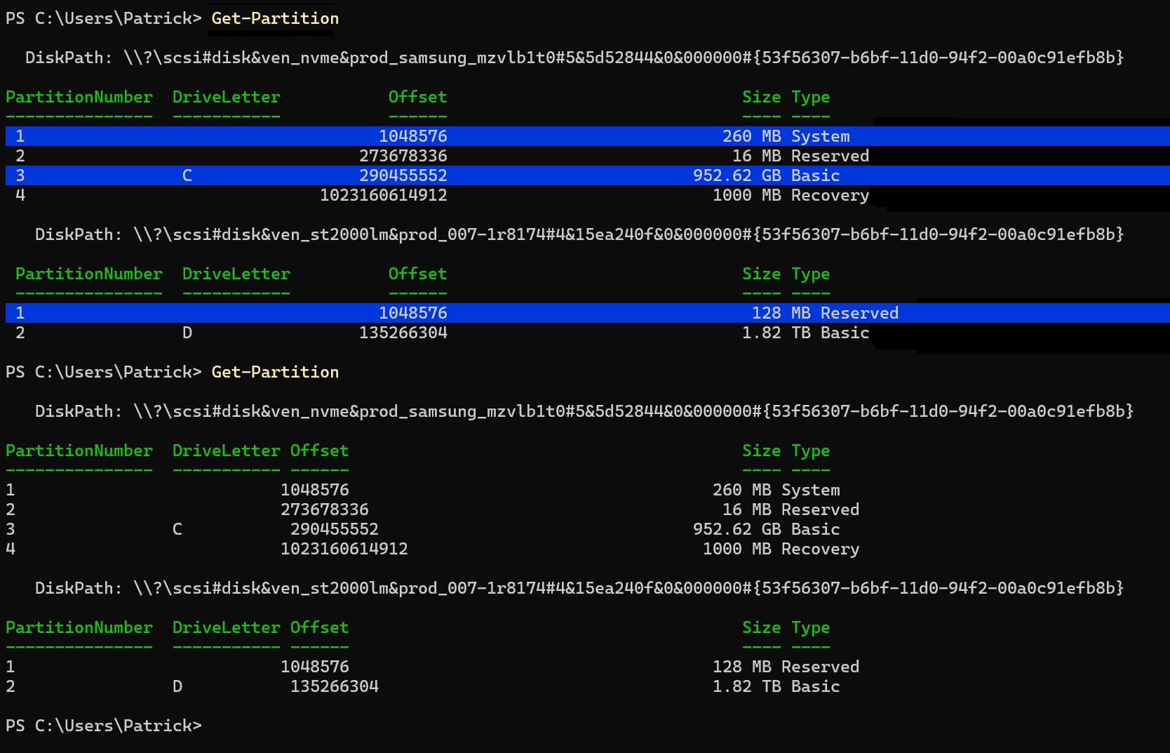 Get-Partition indentation after drive letter is too much · Issue #19881 · PowerShell/PowerShell ...