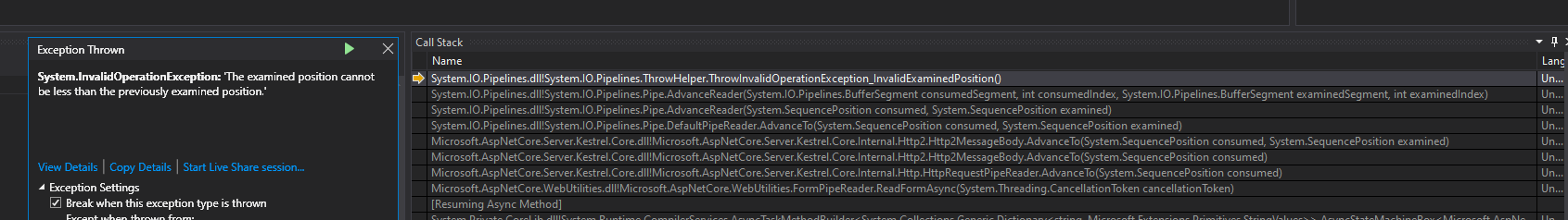 InvalidOperationException on POST of form with large data · Issue #38462 · dotnet/aspnetcore ...