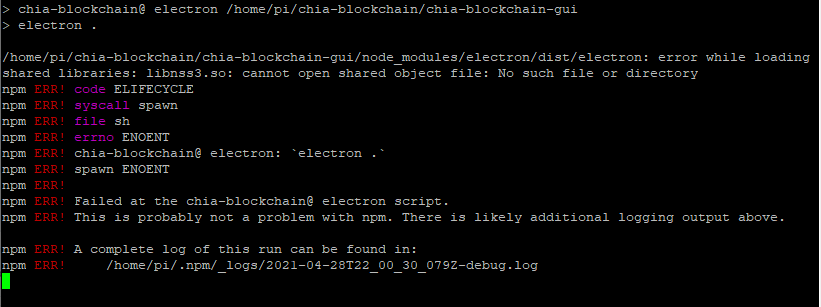[BUG]An error occurred when I ran 'NPM run electron &' during installation · Issue #326 · Chia ...
