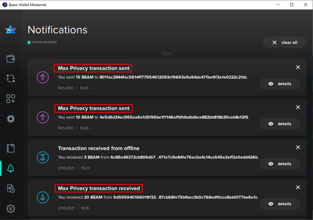 Change "Max privacy" to "Maximum anonymity" in the Notifications screen · Issue #872 · BeamMW ...