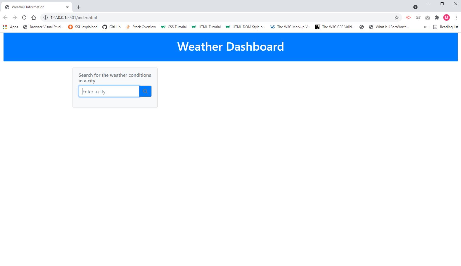GitHub - josemartin357/weather-app: The goal is to build a weather dashboard that will run in ...