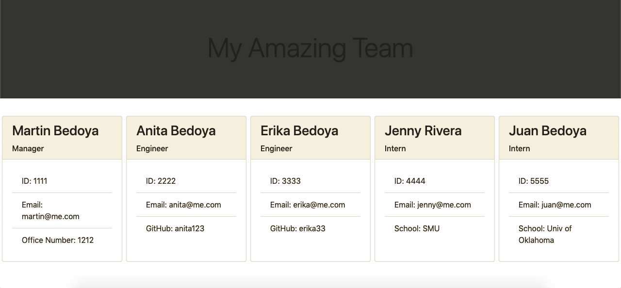 GitHub - josemartin357/Team-Profile-Generator: Node.js command-line application that takes in ...