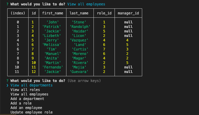 GitHub - josemartin357/Employee-tracker: A command-line application that manages a company's ...