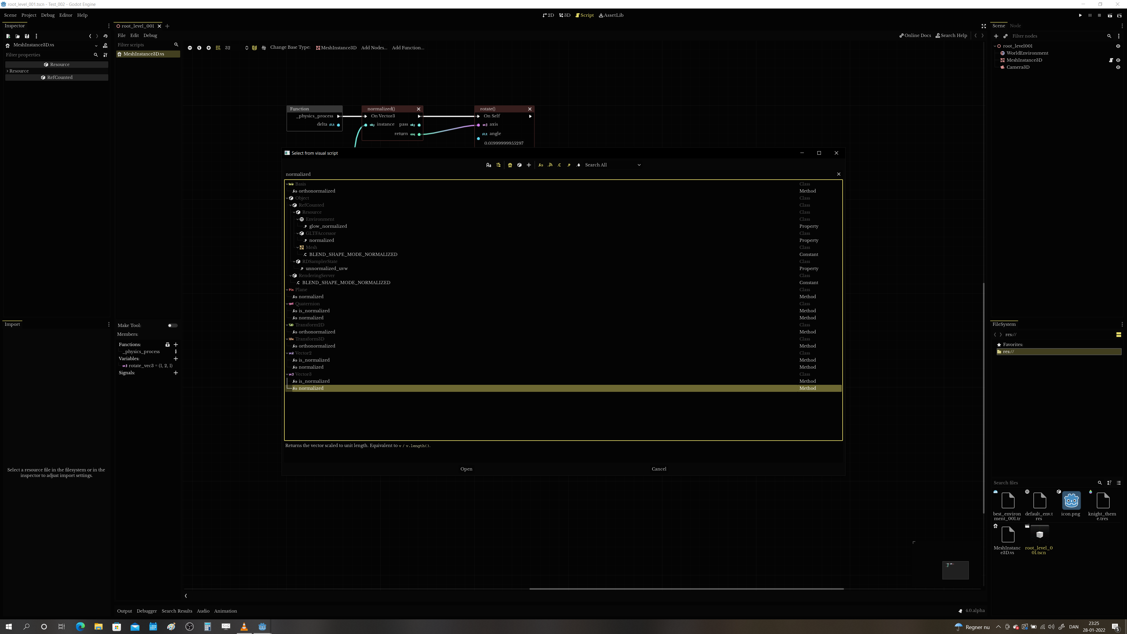 normalized() vec3 has bug in visual scripts . . · Issue #57373 · godotengine/godot · GitHub