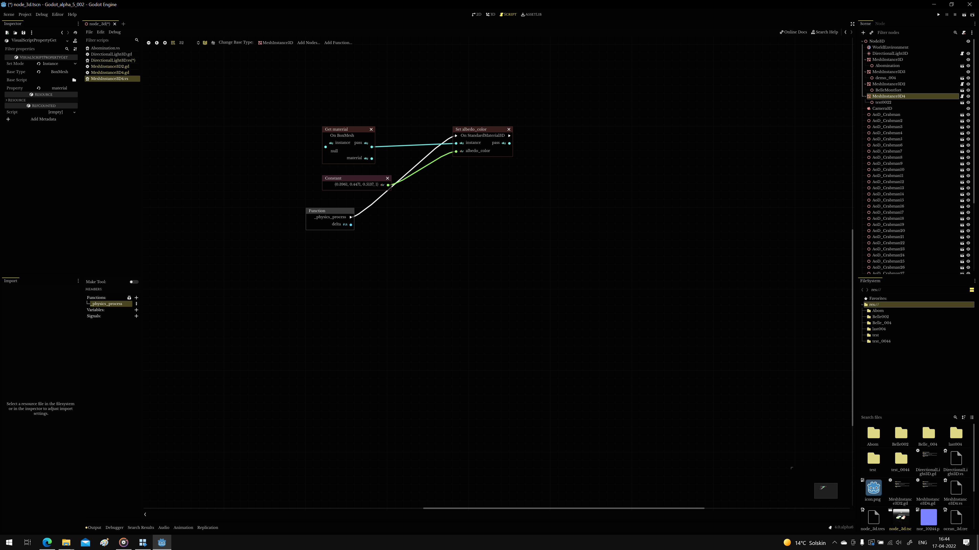 Visual script node ' set_albedo ' doesn't work . . · Issue #60320 ...