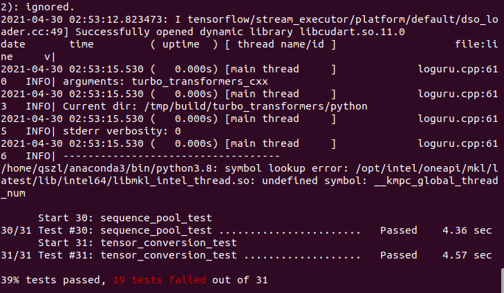 Turbo Installation Problem With Mkl · Issue 234 · Tencent Turbotransformers · Github