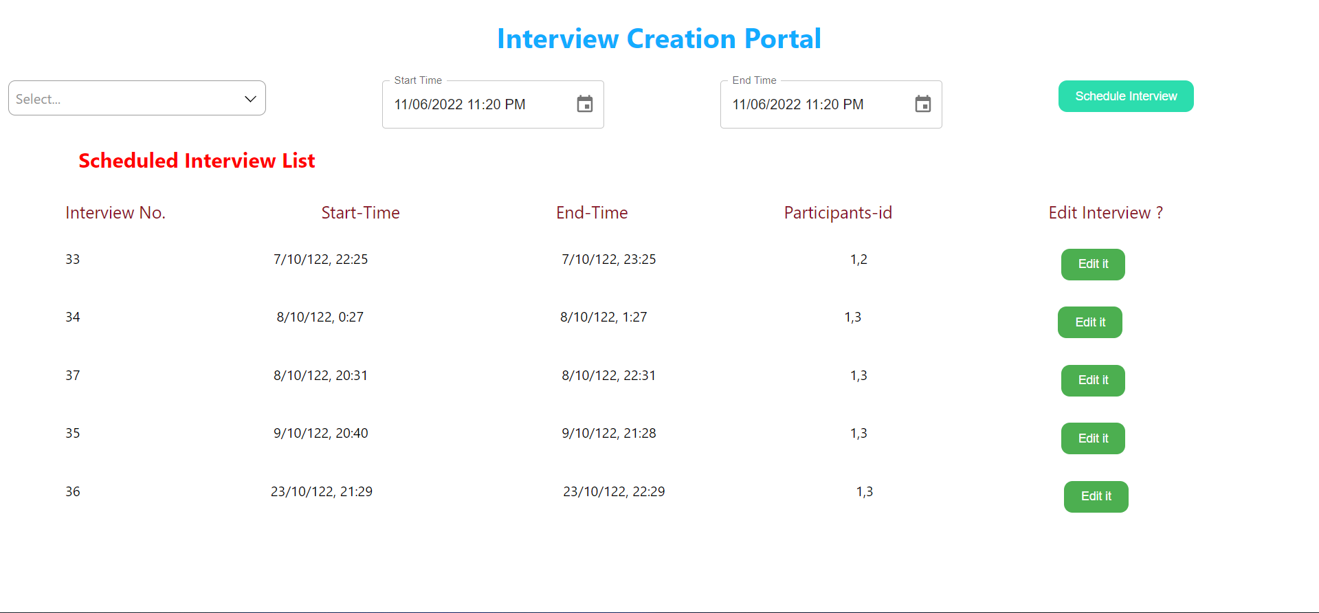 GitHub - Kishan2912/Interview-Scheduler-Frontend