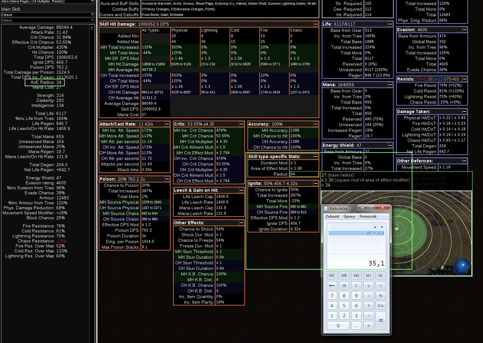 aoe calc misleading · Issue #934 · Openarl/PathOfBuilding · GitHub