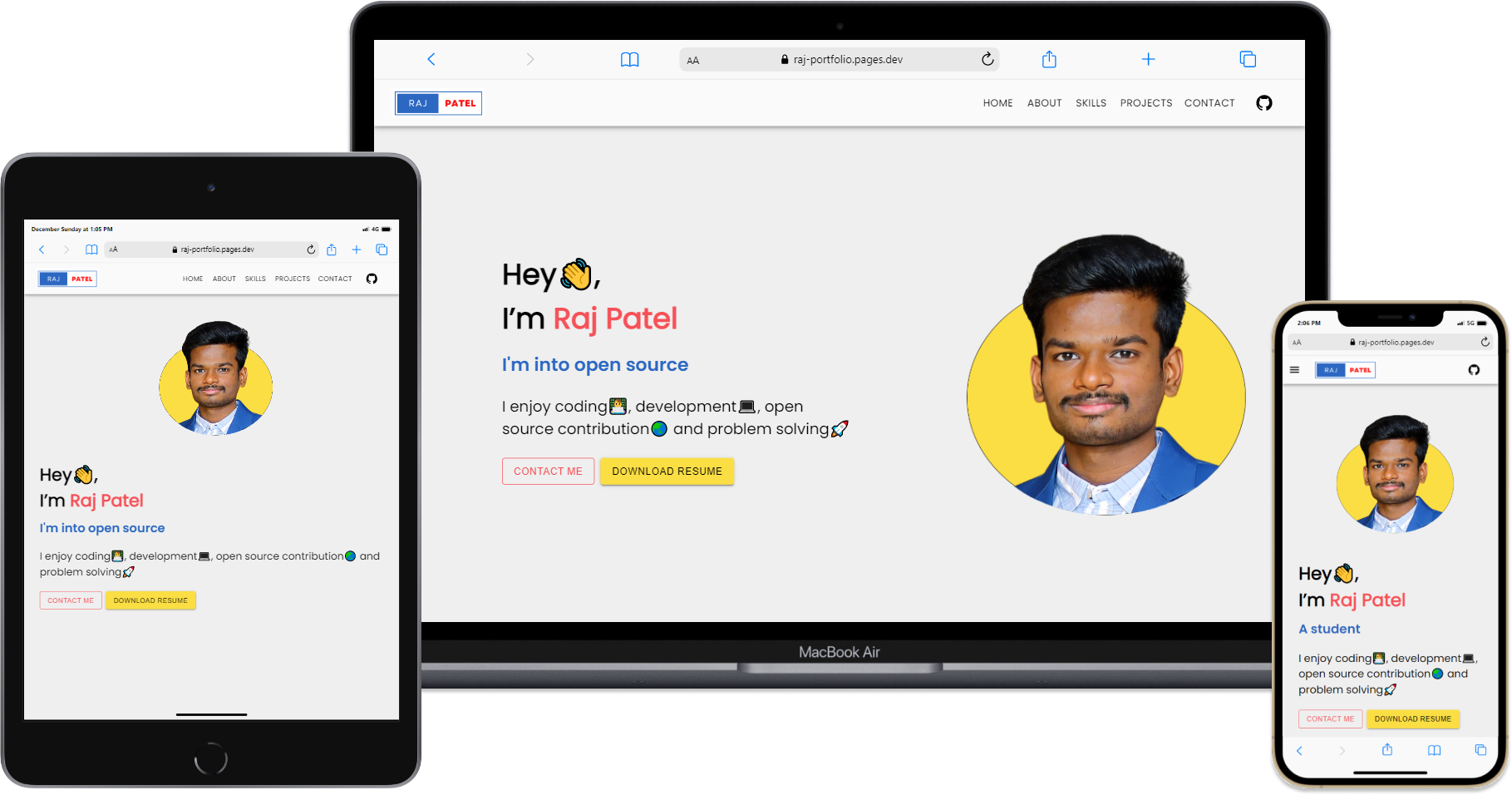 GitHub - rajpatelbot/raj-portfolio: This is a portfolio website of Raj Patel