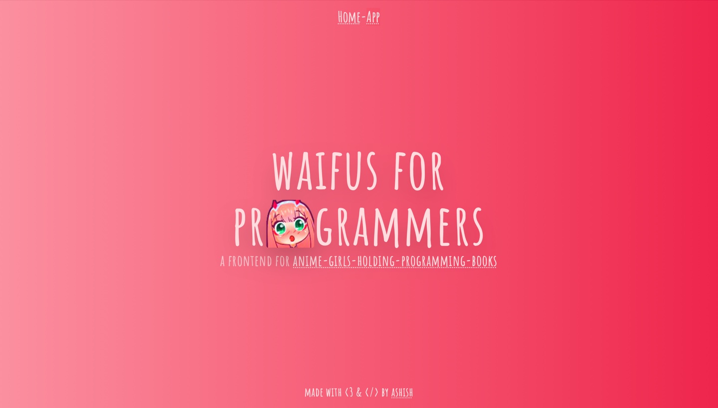 Add Space between Home and App on Home Page · Issue #16 · asrvd/waifus-for-programmers · GitHub