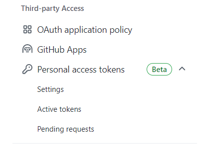While creating Pat Tokens from admin account showing Beta version ...