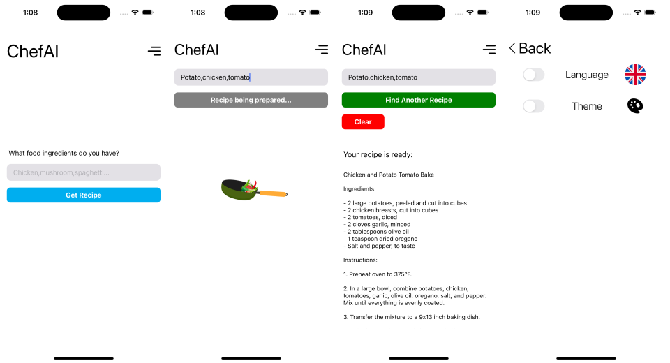 GitHub - mert-donmez/ChefAI: ChefAI is a recipe recommendation IOS app that helps you discover ...