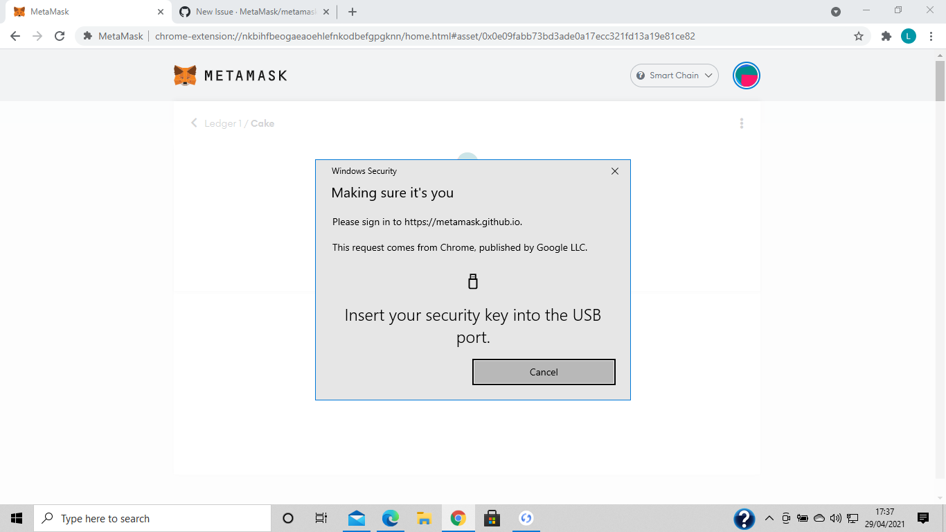Windows Security · Issue 10953 · Metamaskmetamask Extension · Github 