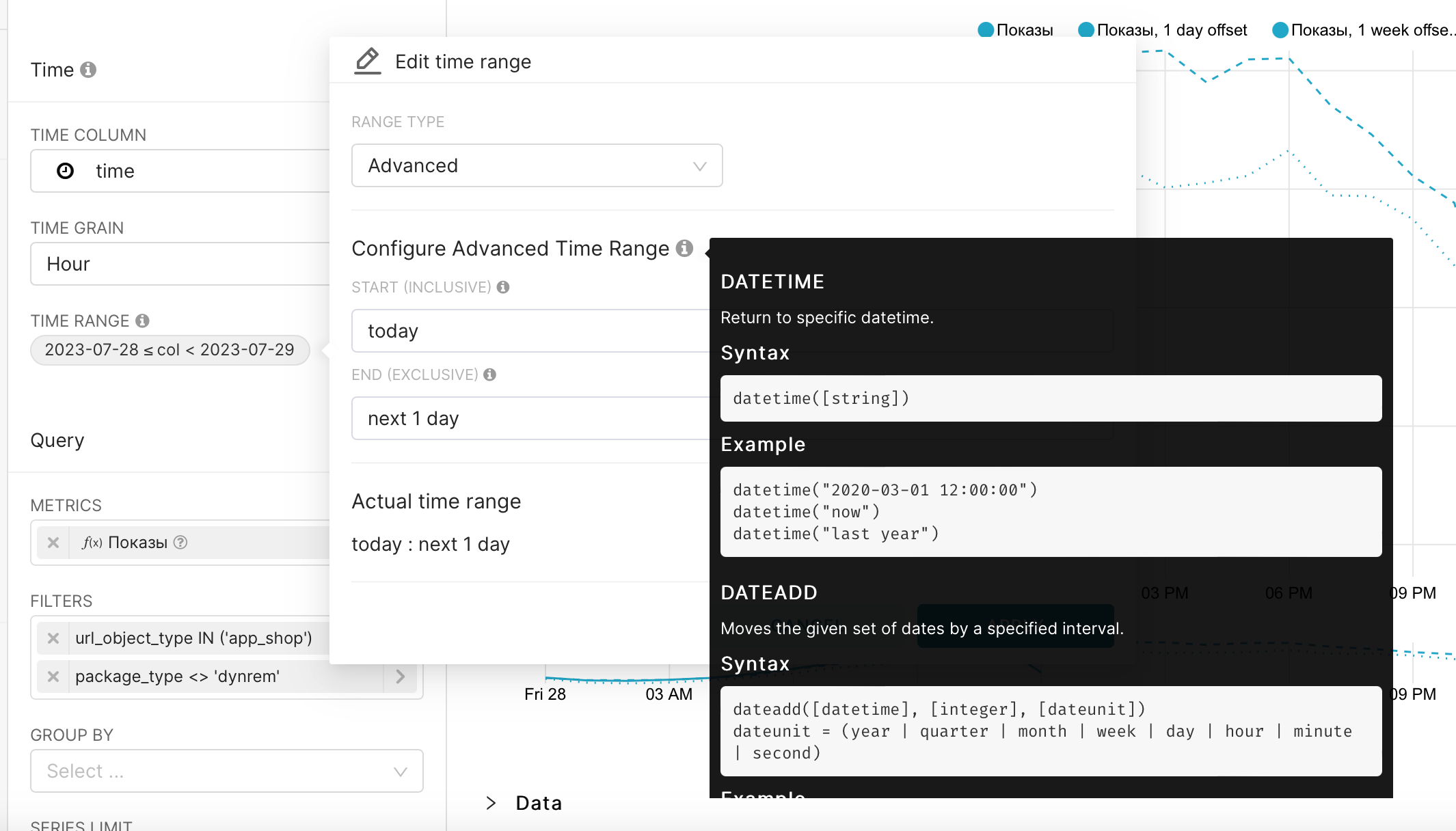 Pop up help is missing on editing advanced time range · Issue #24845 · apache/superset · GitHub
