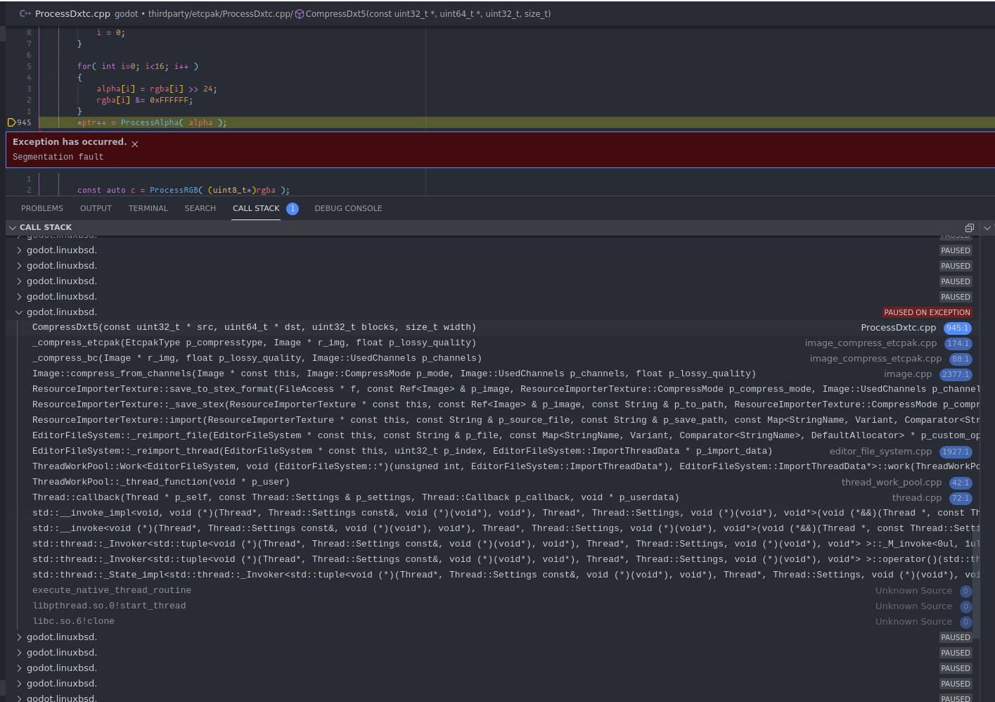 etcpak CompressDxt5 and CompressDxt1Dither crash on textures with odd height · Issue #48509 ...