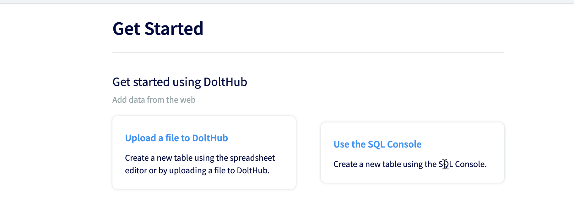 Creating a DB from spreadsheet option is possibly not clear enough · Issue #175 · dolthub ...
