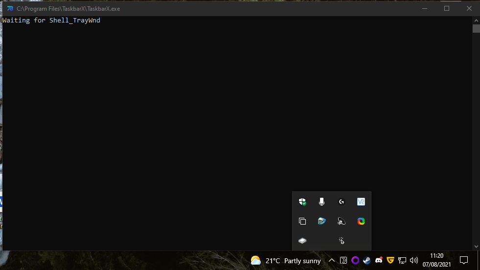 "Show Tray Icon" -setting causes TaskbarX to not launch. · Issue #636 ...