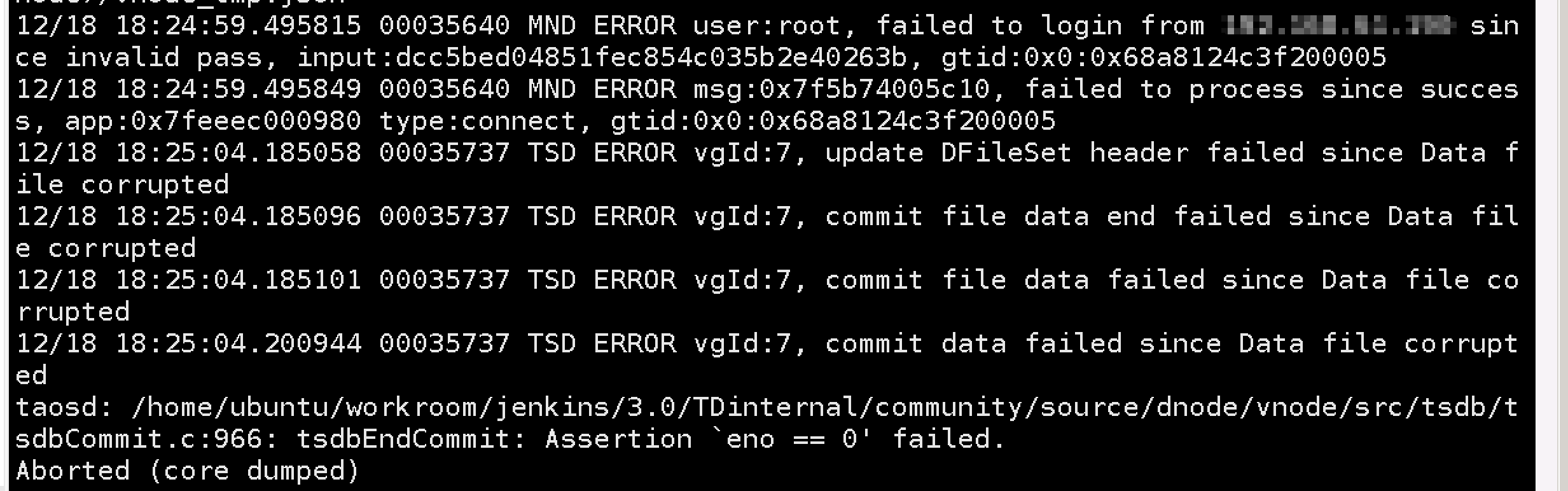 Tdengine Couldnt Start Up With Datafile Corrupted · Issue 18999 · Taosdatatdengine · Github 