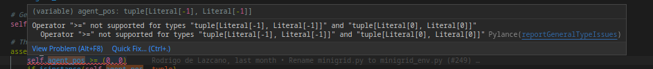 Unsupported operator error on literal tuples on v2022.11.10 · Issue #4147 · microsoft/pyright ...