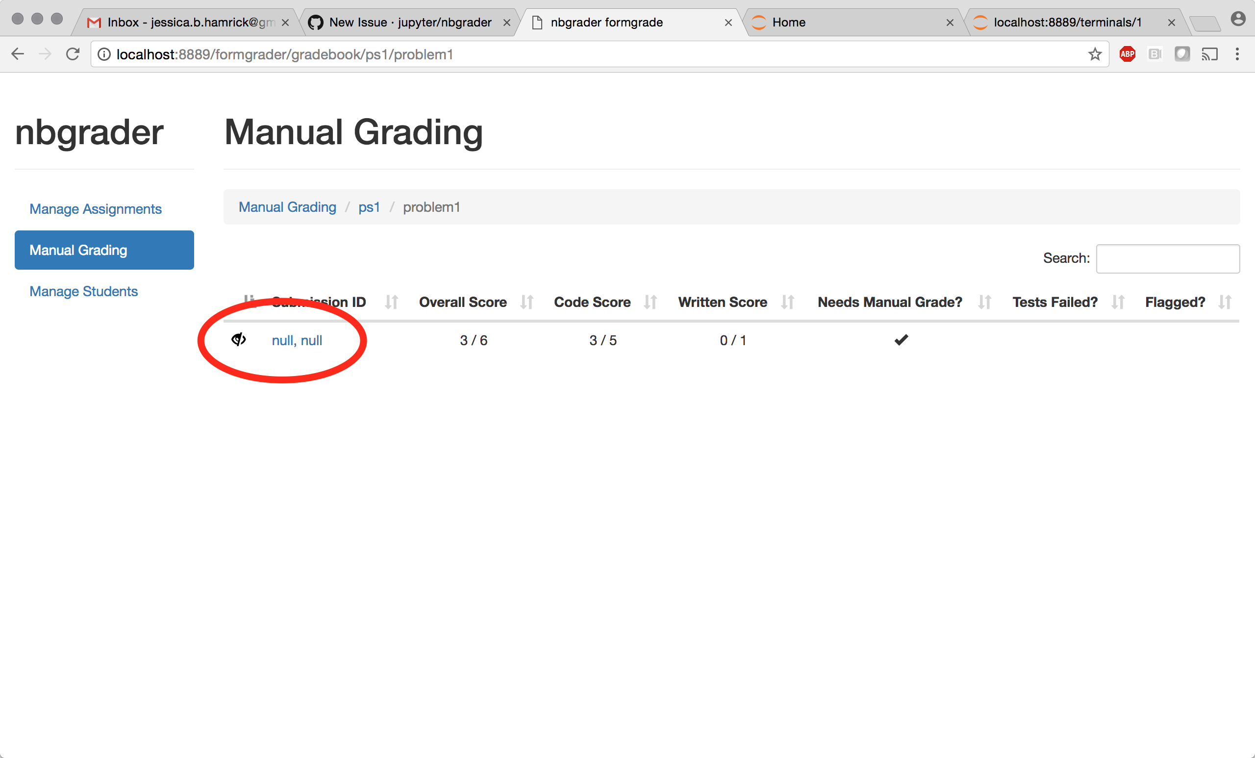 Revealing student names in the formgrader shows "null, null" · Issue #803 · jupyter/nbgrader ...