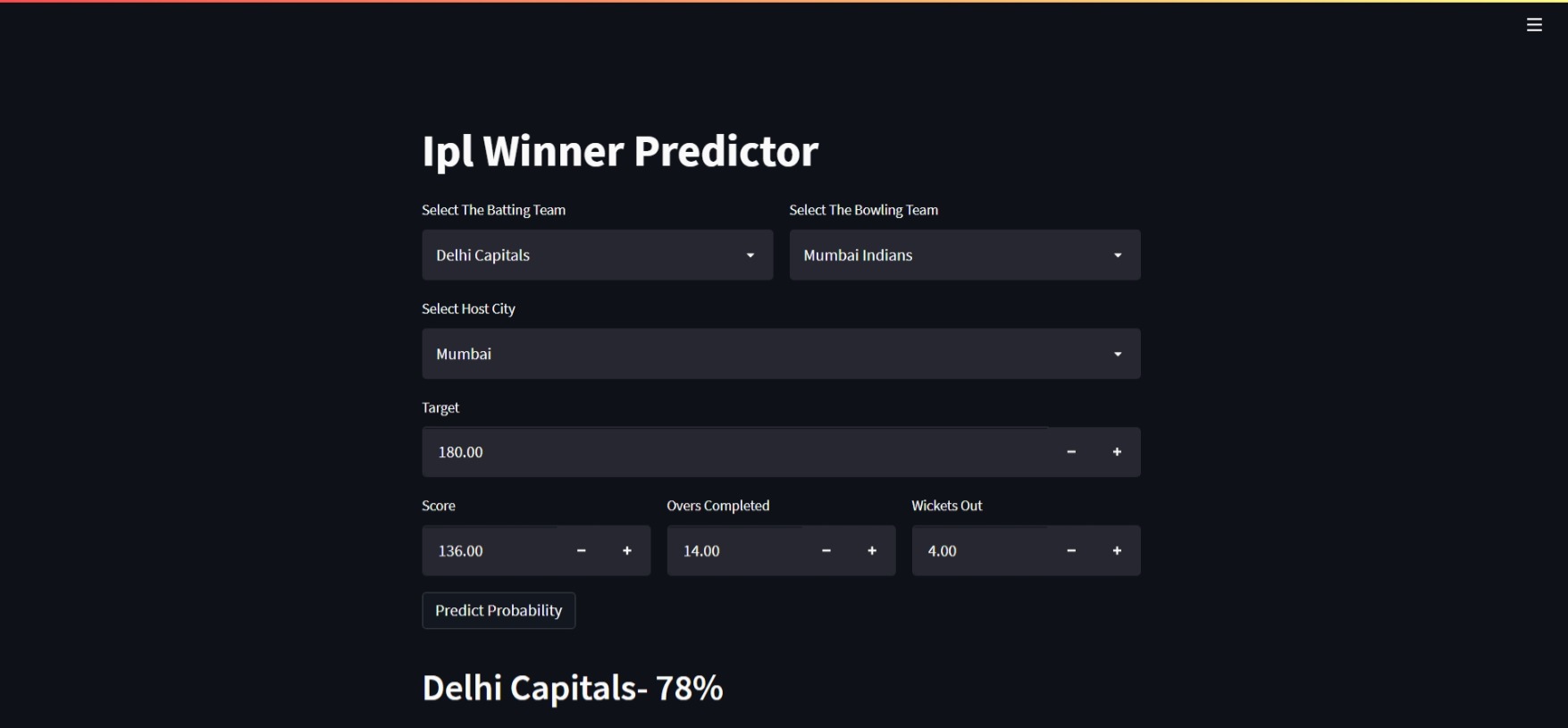 GitHub - harshkedia17/IPL-WININNING-PREDICTION: This app takes the ...