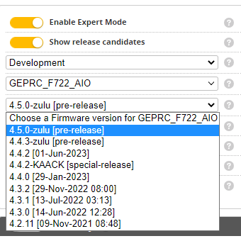 GEP RC GEP-F722-35A AIO lost Gyro and possibly other ports after flashing BF fireware 4.40 and 4 ...