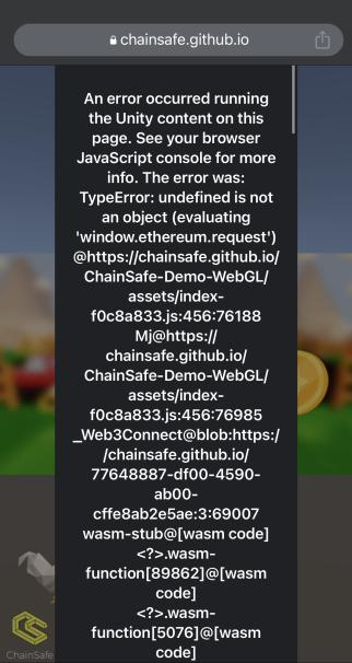 Mobile Webgl Sign In Issue · Issue #402 · ChainSafe/web3.unity · GitHub