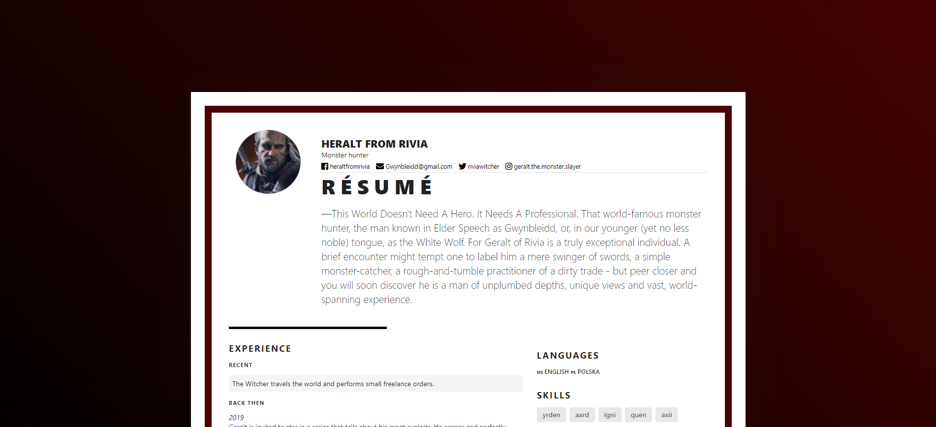 GitHub - nickolay-grechkin/homepage: My very own personal website. Basically this is just a résumé.