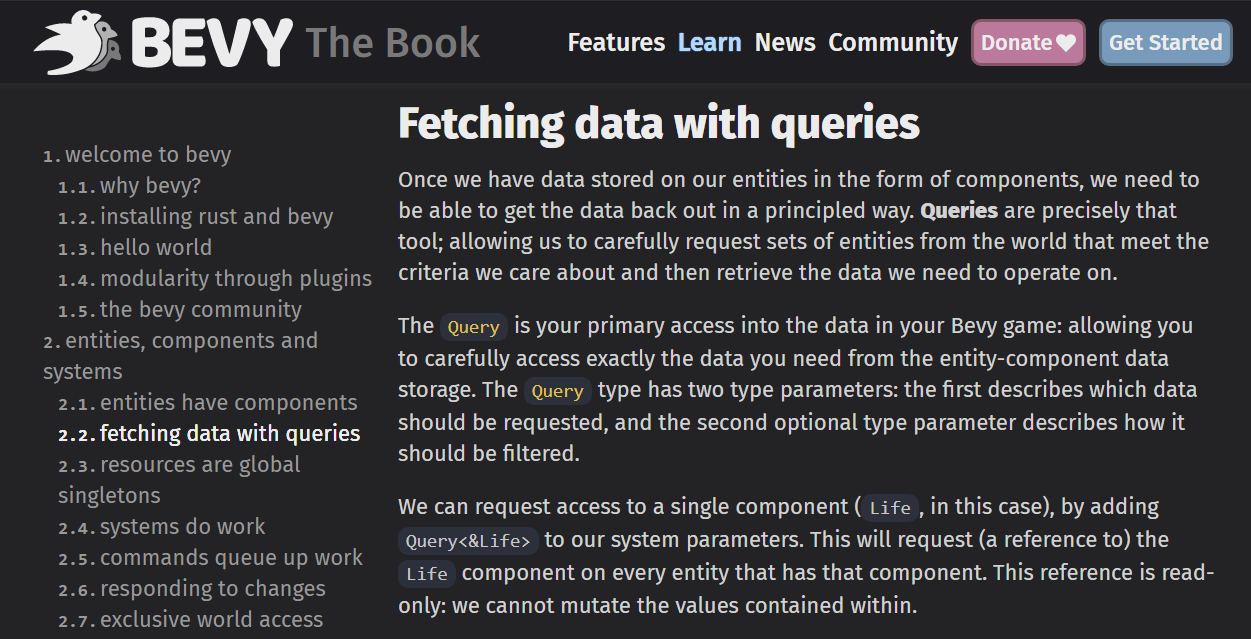 Update the style to make the book sidebar wider · Issue #213 · bevyengine/bevy-website · GitHub