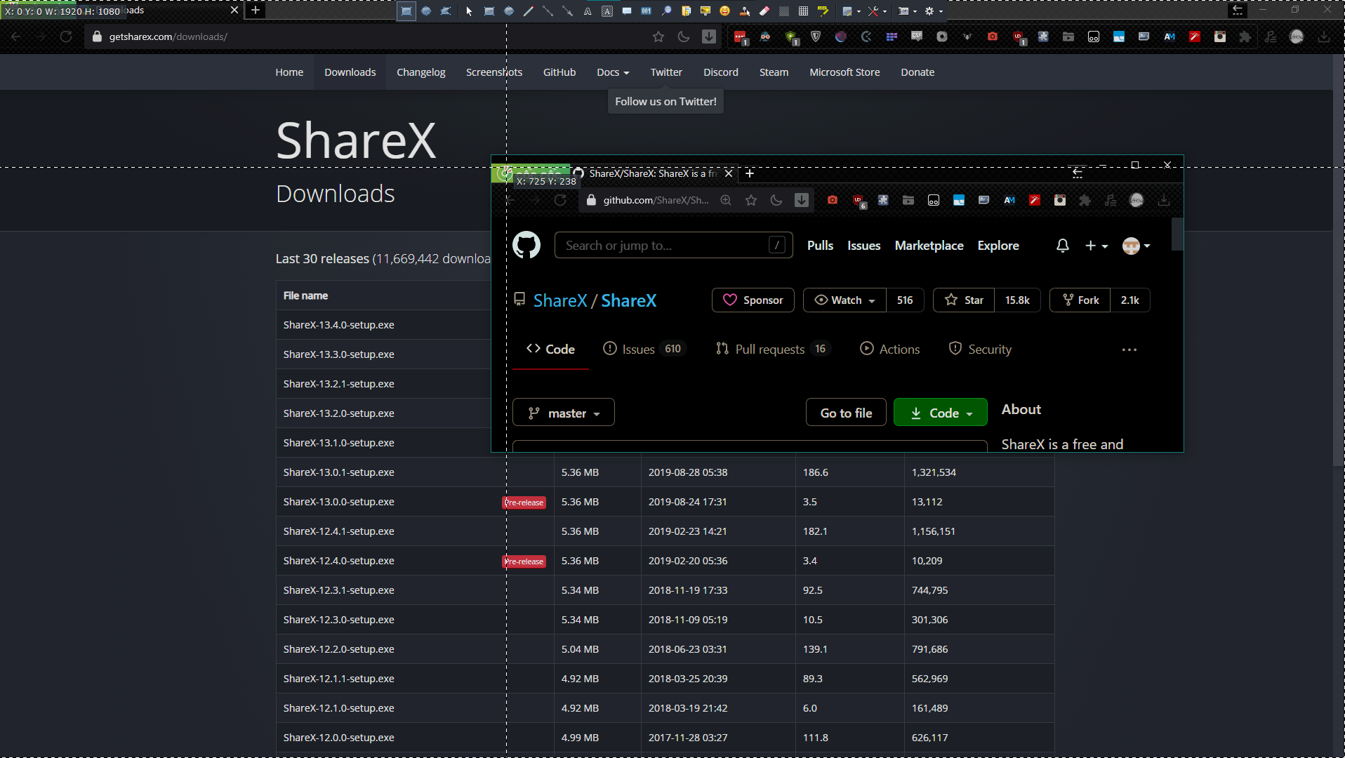Capture region can't auto choose what window to capture anymore ...