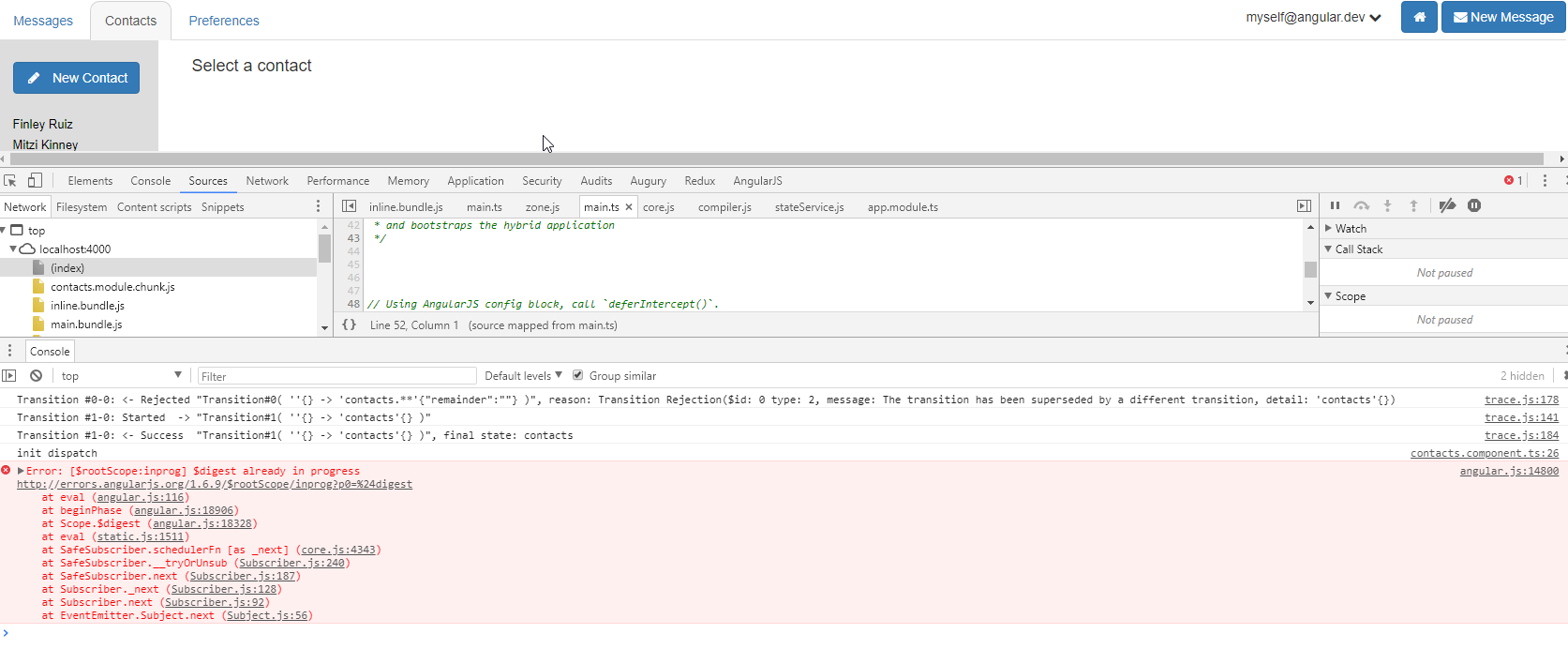 Digest Errors On Page Refresh With 3rd Party Libraries · Issue 103 · Ui Routerangular Hybrid