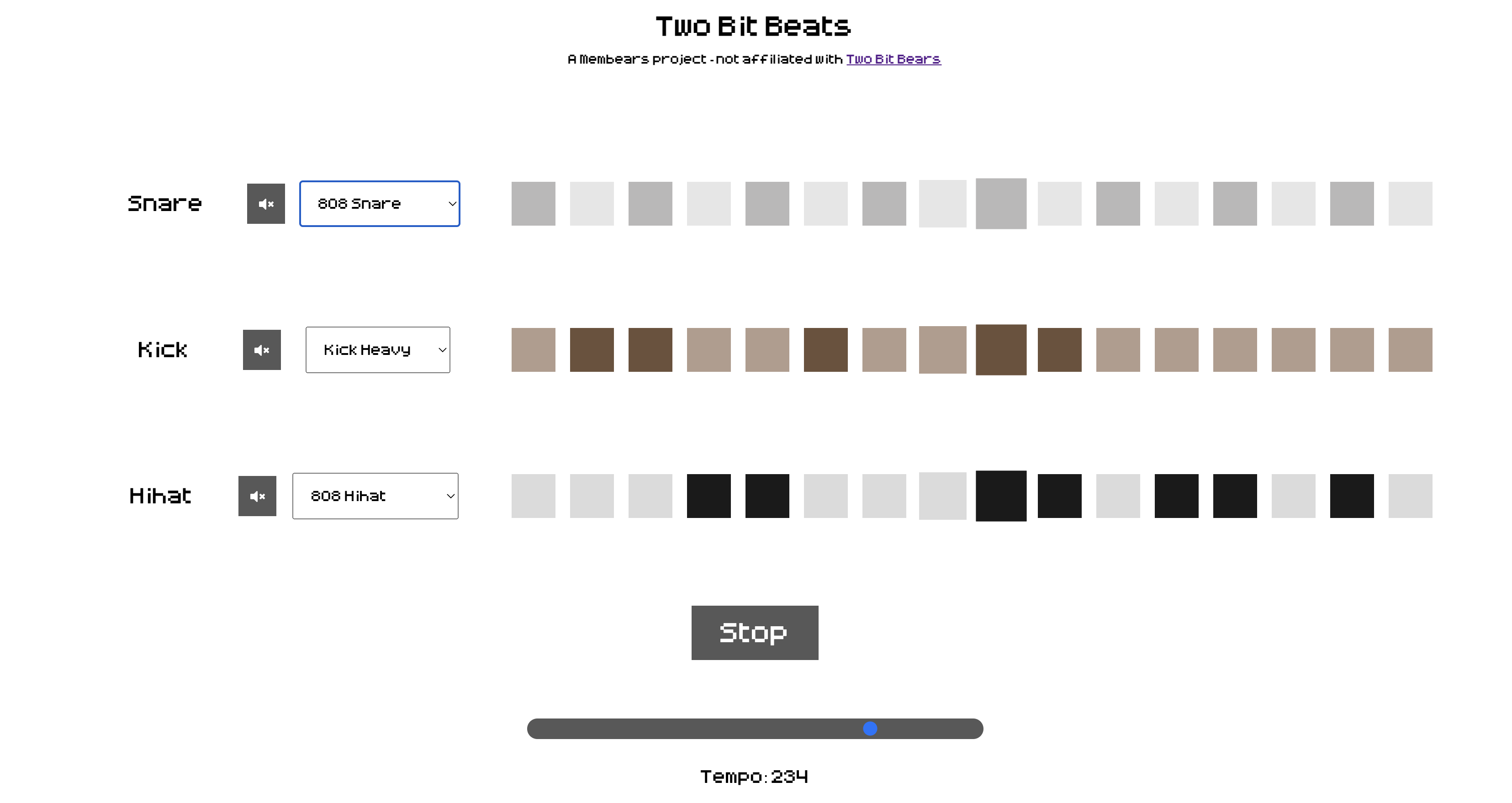 GitHub - cophi-dev/two-bit-beat: Interactive website to build minimalistic beats. Built using ...