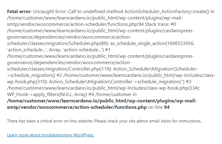 Fatal Error On Actionfactory Class · Issue 999 · Woocommerce Action Scheduler · Github