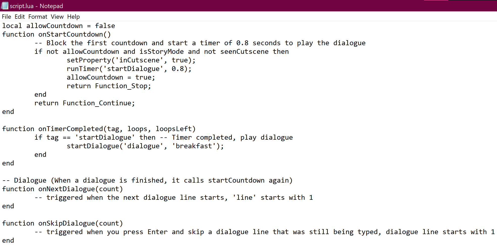 lua works but dialogue dosnt · Issue #183 · ShadowMario/FNF-PsychEngine · GitHub