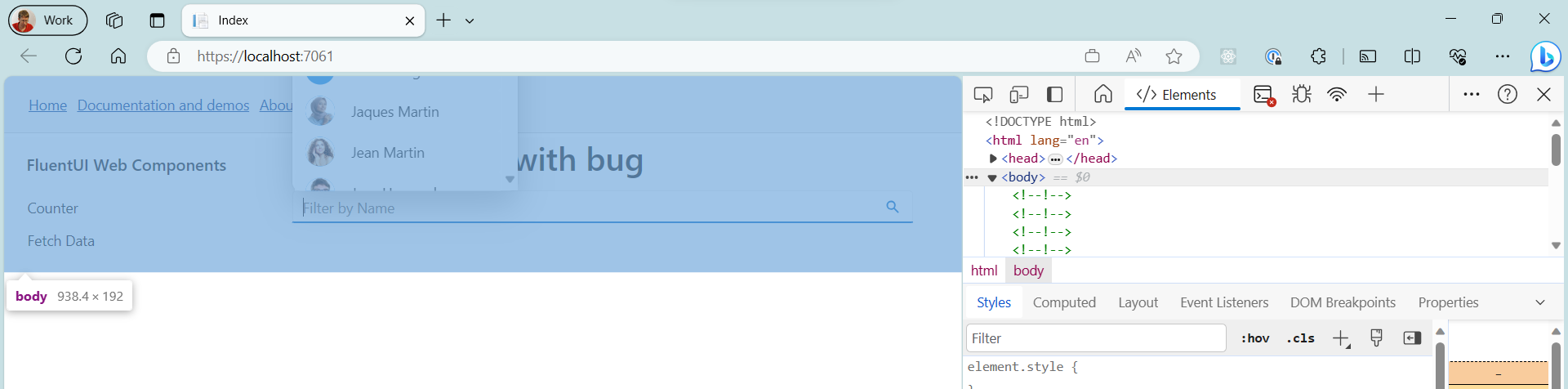 fix: AutoComplete dropdown is anchored in wrong place · Issue #820 · microsoft/fluentui-blazor ...