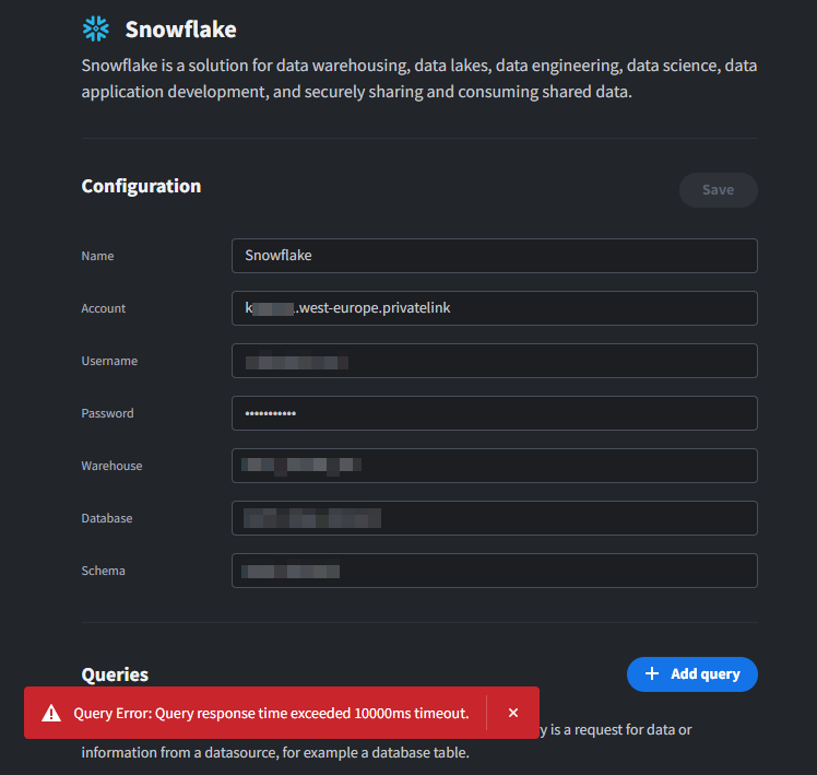 Snowflake connection timeout · Budibase budibase · Discussion #7403 ...