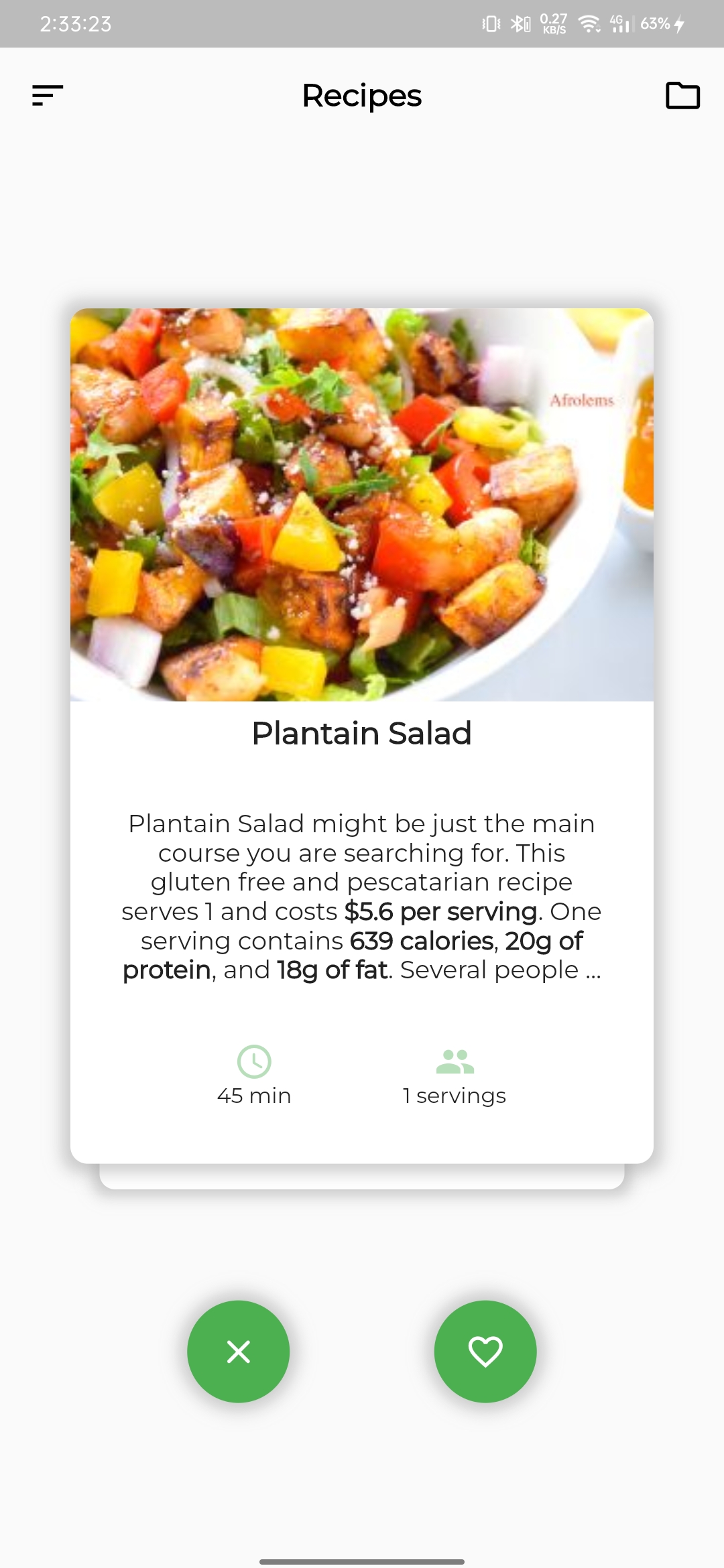 A Simple Food Recipe Application A Simple Food Recipe Application